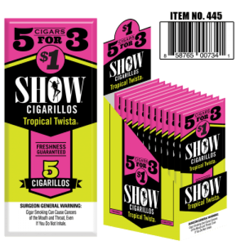 SHOW CIGARILLOS 5 FOR $1 TROPICAL TWIST – Global Wholesale Distributors LLC